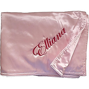 Custom Embroidered Personalized Two Ply Satin Baby Blanket in Multiple Colors