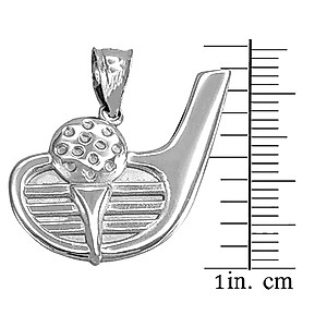 925 Sterling Silver Golf Ball and Putter Sports Charm Pendant