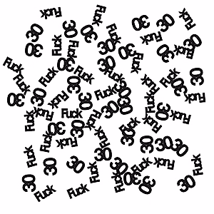 INNORU Fuck 30 Confetti Black Glitter, Happy 30th Birthday Table Confetti, I'm 30 Paper Scatter, Funny 30th Birthday Party Table Decorations Confetti, 120pcs