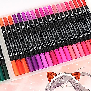 Watercolour Brush Pen Set, Professional Soft Dual Tip Paint Marker Set for Adult Coloring Books Drawing Calligraphy