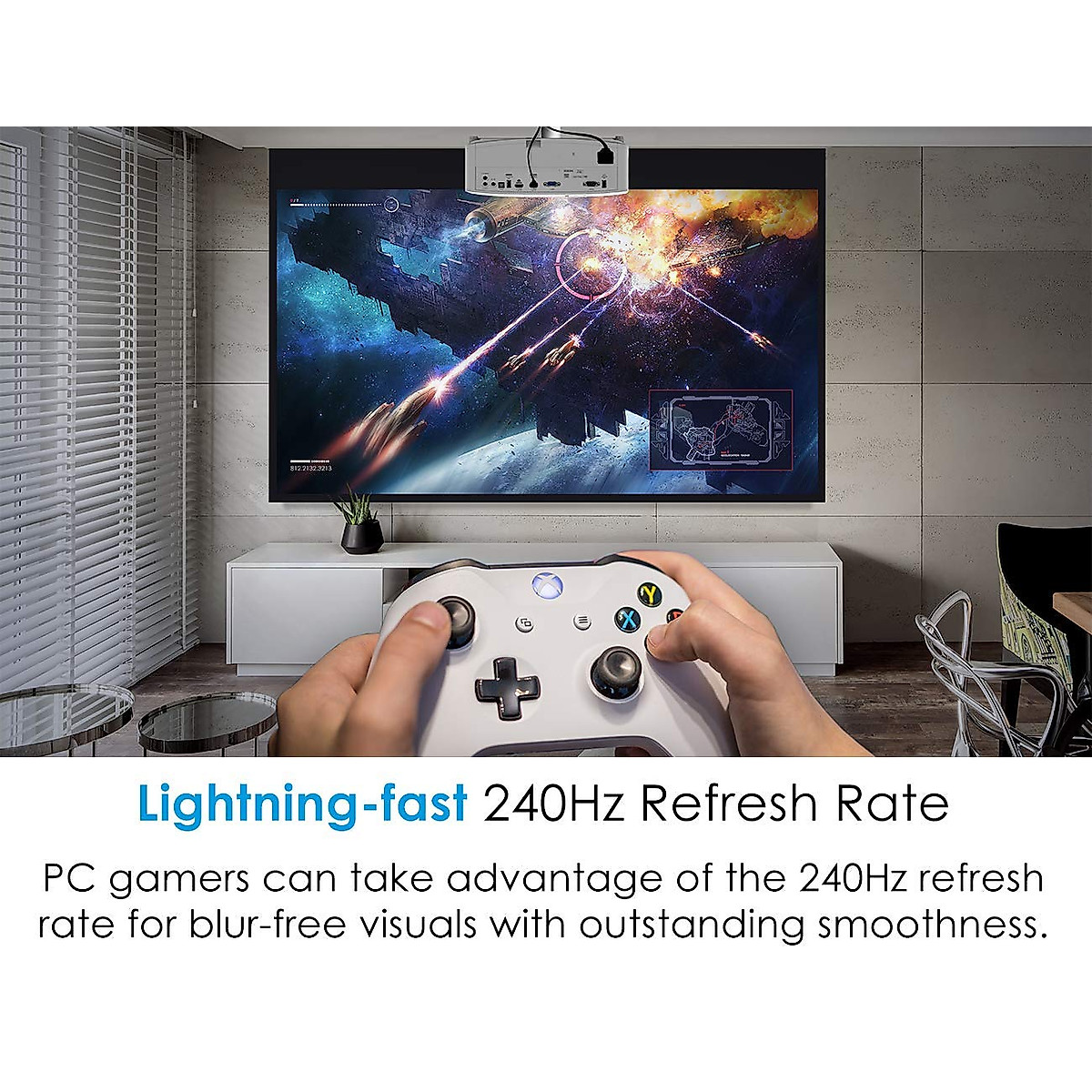 Optoma - UHD30 4K UHD Projector with HDR10, HLG & Enhanced Gaming Mode - White (Renewed)