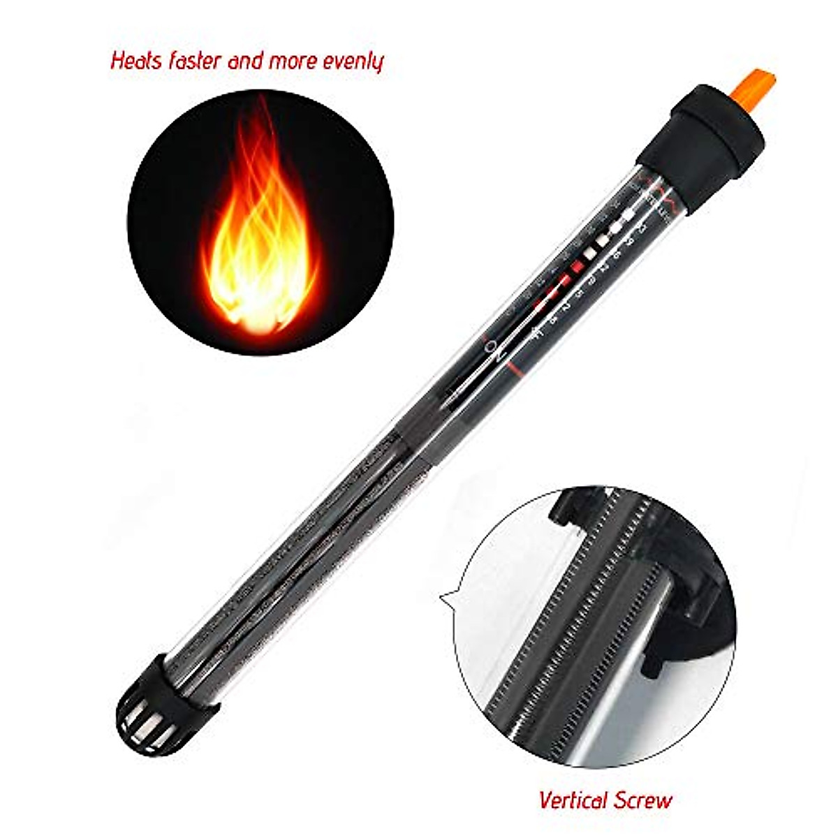 Aquarium Heater Submersible 50W/200W/300W Fish Tank Water Heater Adjustable Temperature Thermostat for 15 30 55 75 Gallon Freshwater Saltwater Fish Betta Tanks with 2 Suction Cups (300W)