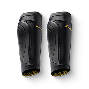 Storelli BodyShield Leg Sleeves, Compression Soccer Shin Guard Holders, Breathable, Sweat-Wicking, Impact Protection, Black, 1 Pair