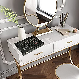 GISK 100 Slots Ring Box Storage Organizer Jewelry Ring Display Case with Transparent Lid Ring Holder Case Jewelry Box Organizer Ring Earring Holder Jewelry Tray Organizer…