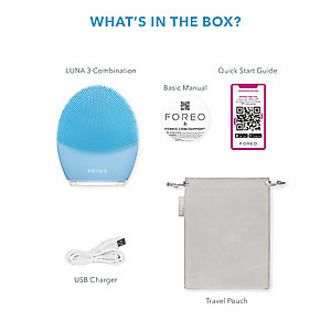 FOREO LUNA 3 Facial Cleansing Brush | Combination skin | Anti Aging Face Massager | Enhances Absorption of Facial Skin Care Products | For Clean & Healthy Face Care | Simple & Easy | Waterproof