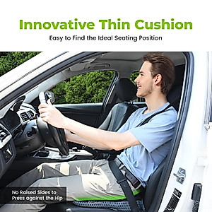 Wedge Car Seat Cushion for Driving Broaden Vision by Raised Back- Soft Dense Memory Foam Car Seat Cushion for Car Seat Driver/Passenger Offer Comfort and Relief for Sciatica,Hip,and Coccyx Pain(Black)