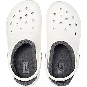 Crocs Classic Lined Clog White/Grey Men's 7, Women's 9 Medium