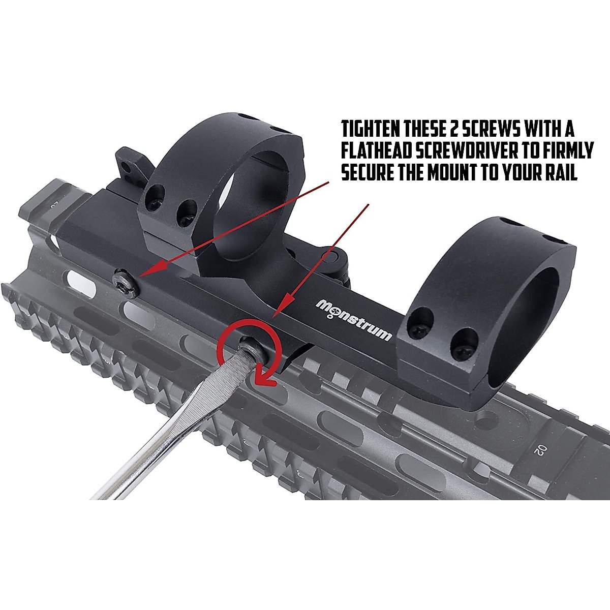 Monstrum 3-9x32 AO Rifle Scope with Illuminated Range Finder Reticle and Parallax Adjustment | ZR252 Quick Release Scope Mount | Flat Dark Earth | Bundle