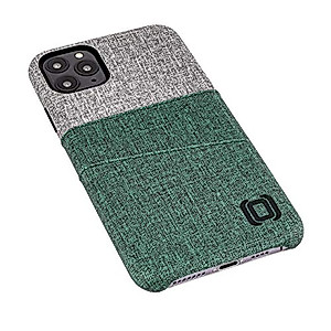 Dockem iPhone 11 Pro Max Wallet Case: Built-in Metal Plate for Magnetic Mounting & 2 Card Slots (6.5" Luxe M2 Synthetic Leather, Green & Grey)