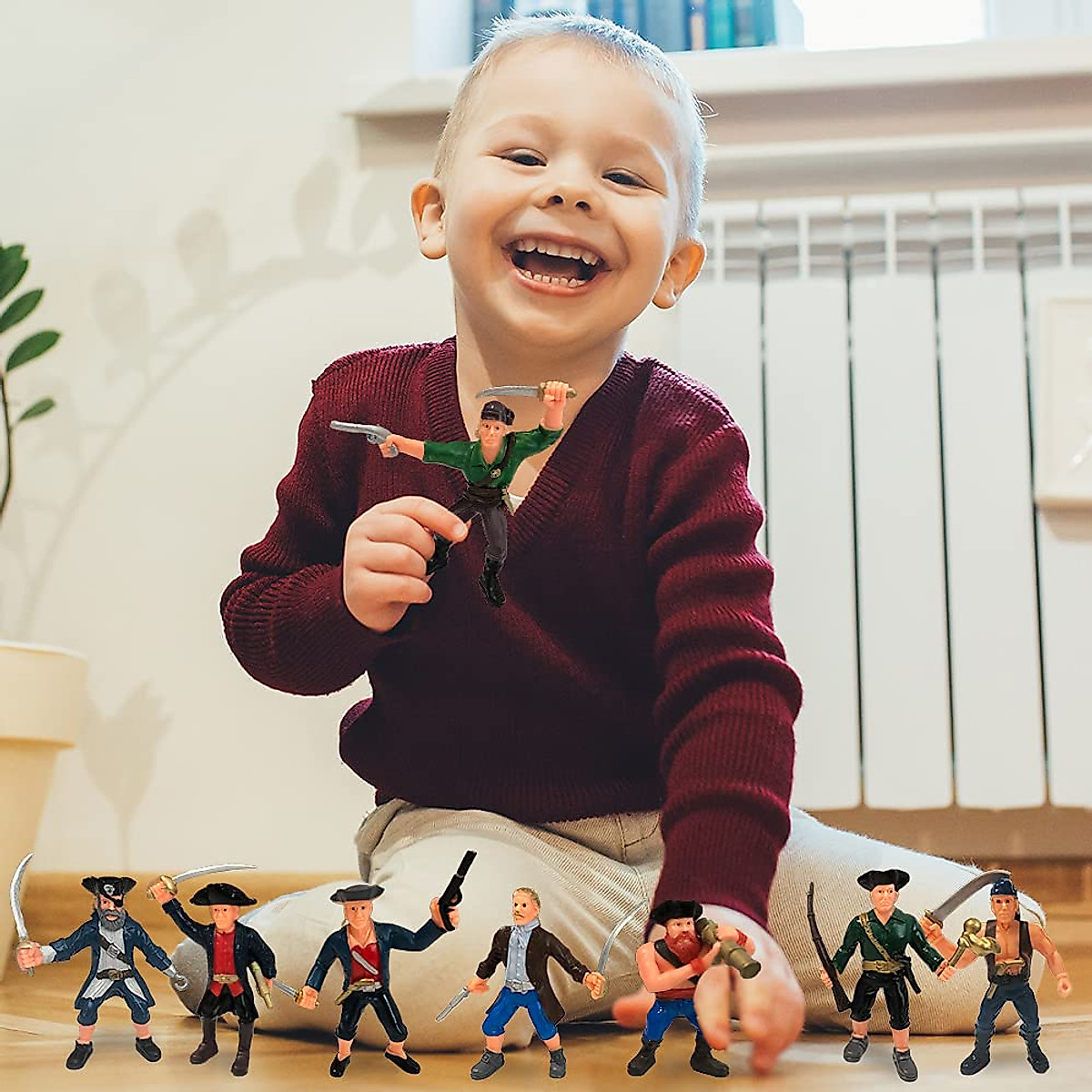 ArtCreativity Pirate Action Figure Playset, Set of 8 Legendary Plastic Figures in Assorted Poses, Cool Pirate Toy Set for Kids, Great Birthday Gift Idea for Boys and Girls