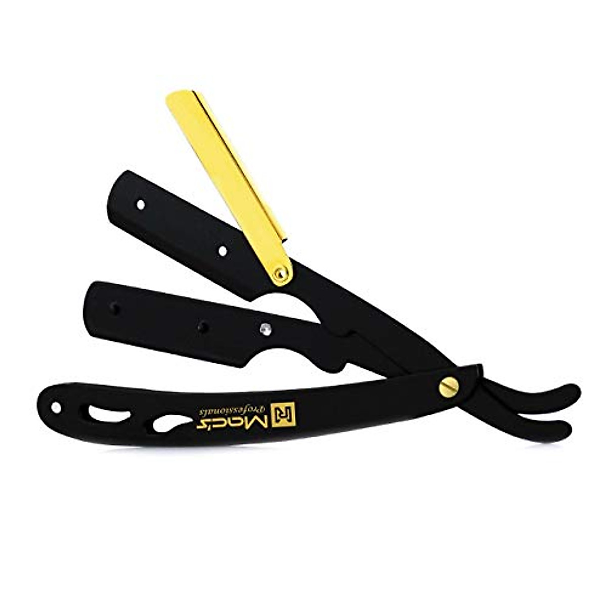 Professional B&G Straight Edge Shaving Razors,with Black Premium Derby 100 Count Blades-Easy Blades Replacement Mechanism-100% Stainless Steel Macs-049BGP1 (B & G with Black Premium Blades)