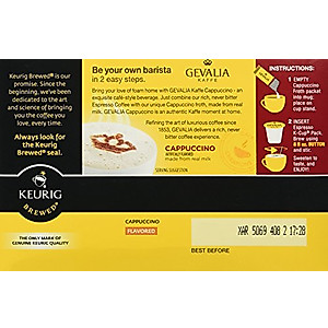 Gevalia Kaffe K-Cup and Froth Packets, 6 Count - Pack of 2 - (Cappuccino)