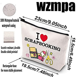 WZMPA Scrapbook Lover Cosmetic Makeup Bag Scrapbook Fan Gift I Love Scrapbooking Zipper Pouch Bag For Women Girls (Scrapbooking)