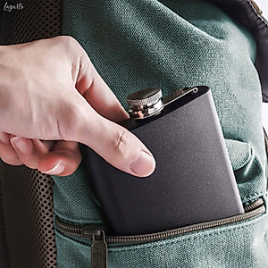 Matte Black Flasks for Liquor Stainless Steel - 8oz Flasks for Liquor Flasks for Women Vodka Alcohol Liquor Flasks for Men Drinking Flasks - Leak Proof Drinking Funnel Flask for Men Whiskey Flask