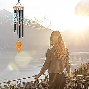 32" Memorial Wind Chimes, Sympathy Wind Chimes, Wind Chimes for Loss of Loved One, Memorial Sympathy Gift for Memory of Bereavement Mother Father for Outdoor Garden Patio - Black