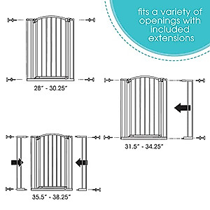 Summer Extra Tall Decor Safety Baby Gate, Gray – 36” Tall, Fits Openings of 28” to 38.25” Wide, 20” Wide Door Opening, Baby and Pet Gate