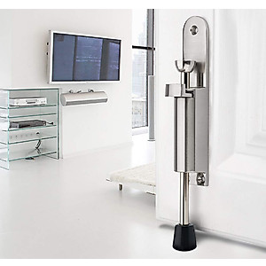 dingchi Kickdown Door Stops, Stainless Steel Easy Step Door Stopper, Spring Loaded Telescopic Step On/Off Door Stopper Rubber, Adjustable Heavy Duty Door Locks Holder Stop/Release by Foot