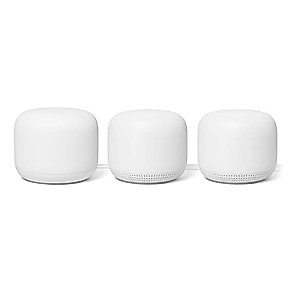 Google Nest WiFi Router 3 Pack ( One Router & Two extenders) 2ndGEneration 4x4 AC2200 Mesh Wi-Fi Routers with 6600 Sq Ft Coverage (Renewed)