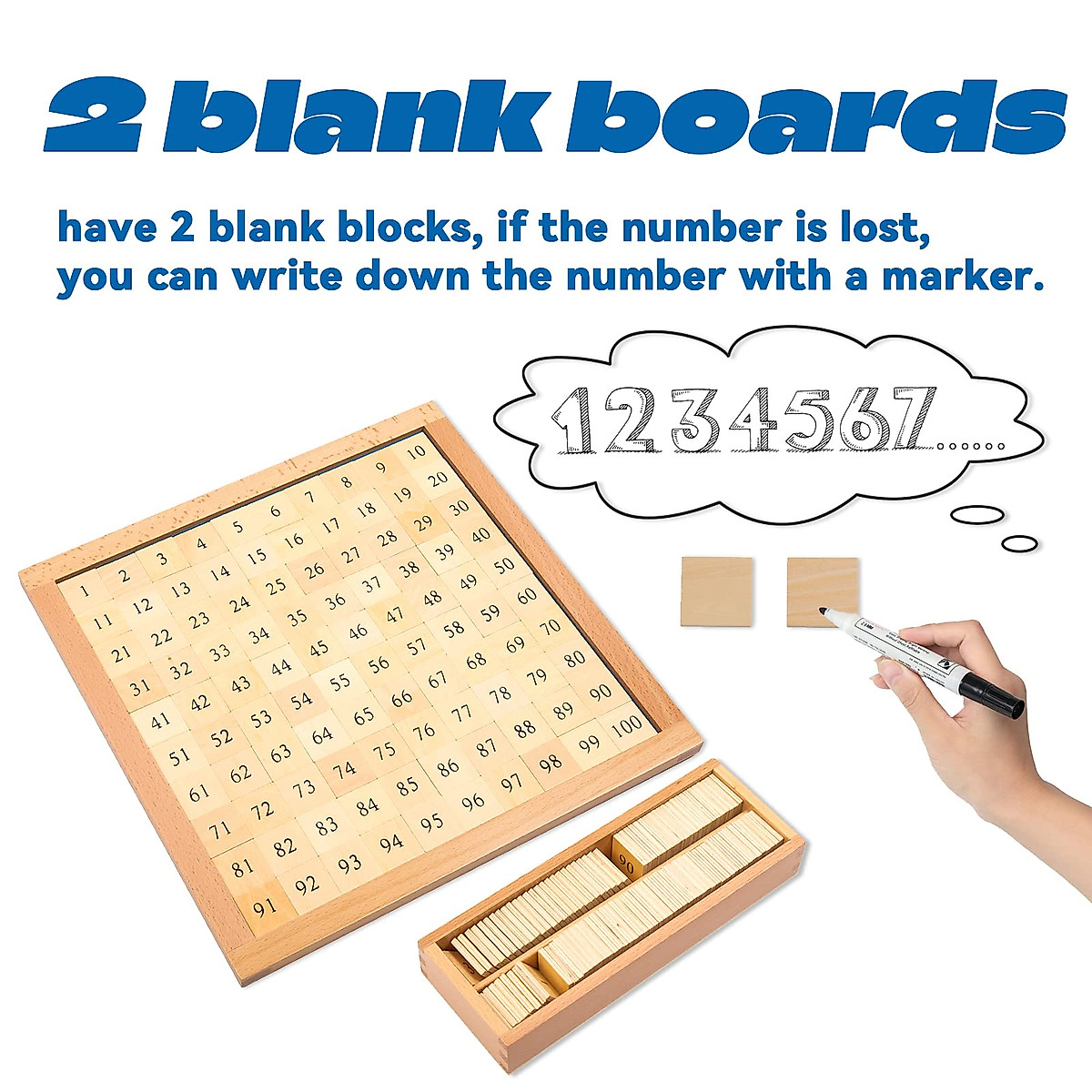 Montessori Toys for 3+ Year Old Hundred Board, Consecutive Counting Numbers 1-100 for Learning & Educational Toy- Math Games Board,Montessori Math Materials for Large Size 13.7" X 13.7 "X 0.4"