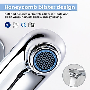 GOESMO Touchless Bathroom Faucet 1 Hole or 3 Hole, Automatic Sensor Water Fauct, Adjustable Hot & Cold Temperature & Water Flow, Metal Brushed Nickel Bath Faucet 29110CP