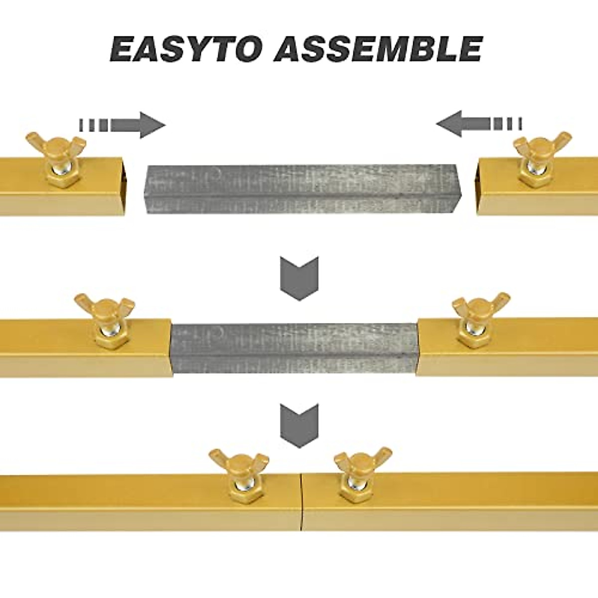 Metal Wedding Arches for Ceremony,Square Balloon Arch Frame Stand,6.6x6.6FT Wedding Arch for Birthday Garden Weddin Metal Arch Backdrop Stand (Gold)