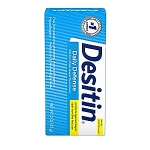 Desitin Daily Defense Baby Diaper Rash Cream with 13% Zinc Oxide Barrier Cream to Treat, Relieve & Prevent Diaper Rash, Hypoallergenic, Dye-, Phthalate- & Paraben-Free, Travel Size, 2 oz