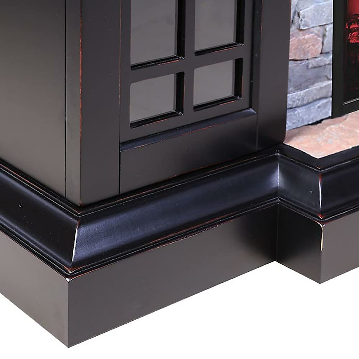 Allen Home Bennett 66 inch Freestanding Electric Fireplace TV Stand - Farmhouse Ebony, ASMM-017-2866-S502-T