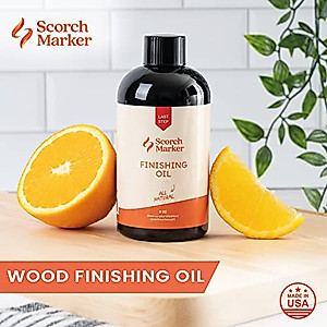 Scorch Marker Craft Wood & Cutting Board Finishing Oil Food Grade - Coconut Oil/NO Mineral Oil - Wood Conditioner for Craft Projects, Cutting Boards, and Kitchen Utensils