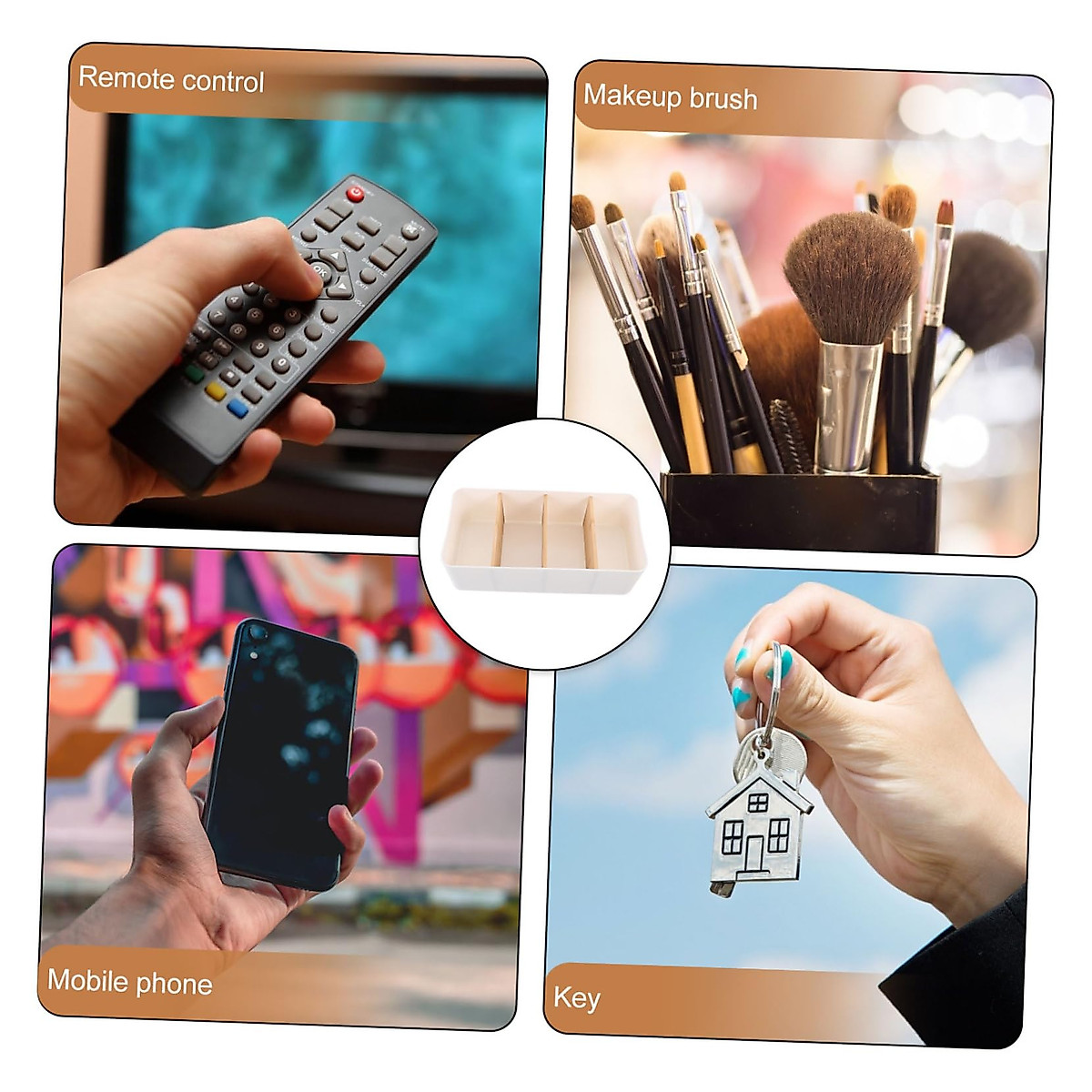 STOBAZA Plastic Storage Bin Small Storage Bin Small Plastic Storage Box Household Lipstick Organizer Key Storage Holder Multi-purpose Box Storage Basket Container Dressing Table Toiletries