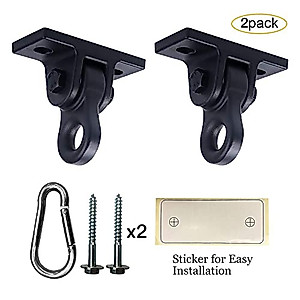 ABUSA Heavy Duty Black Swing Hangers Screws Bolts Included Over 5000 lb Capacity Playground Porch Yoga Seat Trapeze Wooden Sets Indoor Outdoor 2 Pack