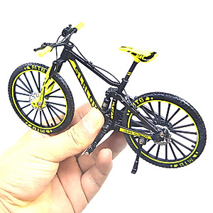 Ailejia Mountain Bike Toy Mini Cake Topper Dirt Bicycle Ornament Vehicles Model Cake Toppers Road Model Bikes BMX Decoration Crafts for Home (Black Green)