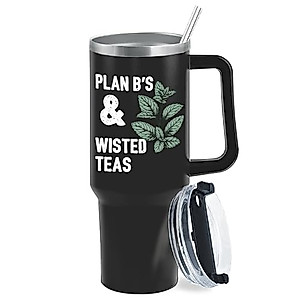 40 oz Tumbler with Handle and Straw Plan B’S & Twisted Teas Tumbler with Lid and Straw Insulated Tumbler Stainless Steel Tumblers