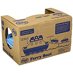 Green Toys Ferry Boat, Blue/White CB - Pretend Play, Motor Skills, Kids Bath Toy Floating Vehicle. No BPA, phthalates, PVC. Dishwasher Safe, Recycled Plastic, Made in USA.