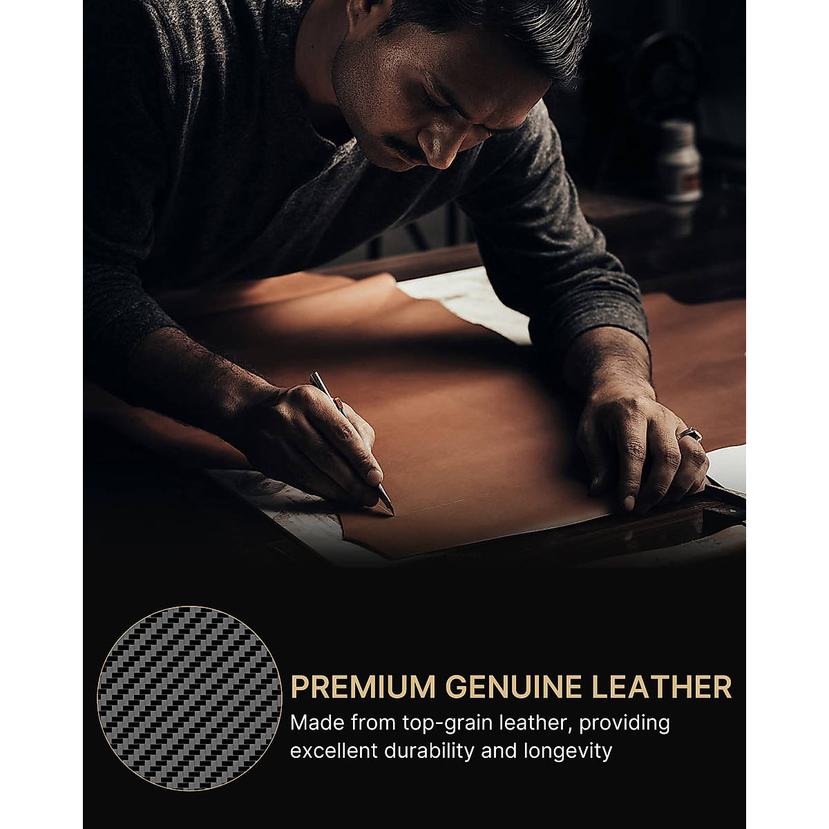 Wallet for Men with Stealth Pocket for Airtag: Leather Wallet with 3 in 1 Design, Removable ID Window, RFID Blocking, 17 Card Capacity, Slim, Carbon Fiber, Bill Divider, Front Wallet with Gift Box