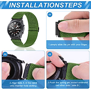 Relting Compatible with 16mm 18mm 19mm 20mm 22mm Watch Bands Quick Release Replacement Wristband,Adjustable Stretchy Nylon Solo Loop Straps Fabric Braided Sport Elastic Bands for Men Women