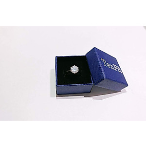 TenFit Jewelry 925 Sterling Silver Rings for Women 2ct Simulated Halo Diamond Anniversary Engagement Rings