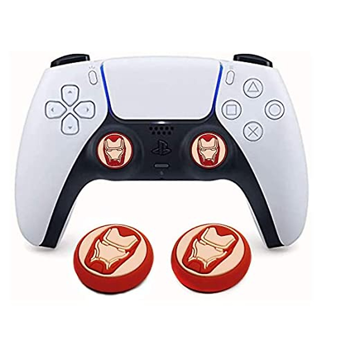 2Pcs Analog Thumb Grip Stick Cover, Dualsense Wireless Controllers Game Remote Joystick Cap, Fantastic Non-Slip Silicone Handle Protection Cover for PS5/PS4/Xbox one/360/NS PRO (Iron-mn))