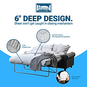 Sofa Sleeper Fitted Sheet, Sofa Bed/Pullout Couch Bottom Sheet, Fits 6" Thick Sleeper Sofa Mattress, 38" x 72" - Twin