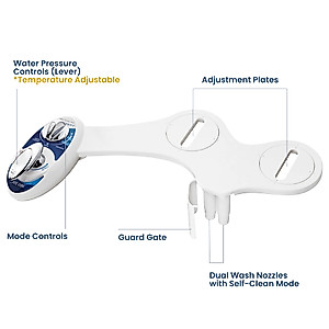 LUXE Bidet NEO 320 Blue and Elongated Toilet Seat Bundle