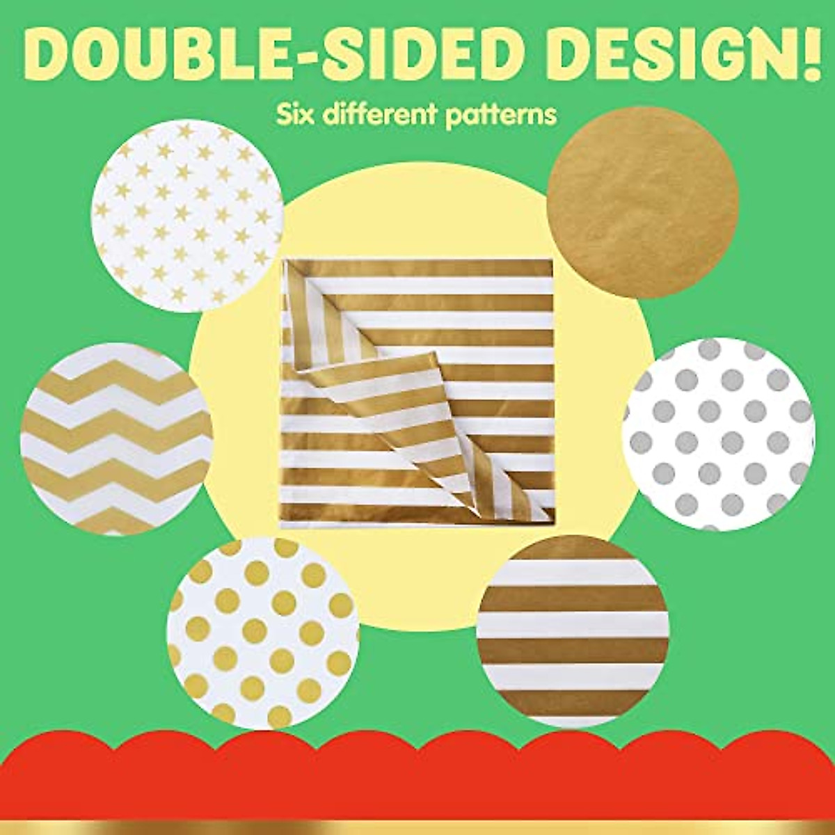 JOYIN 150 Piece Christmas Metallic Silver and Gold Tissue Paper Assortment (20" x 20" inches) Holiday Gold Gift Wrapping for Party Favors Goody Bags, Xmas Presents Wrapping Stocking Stuffers