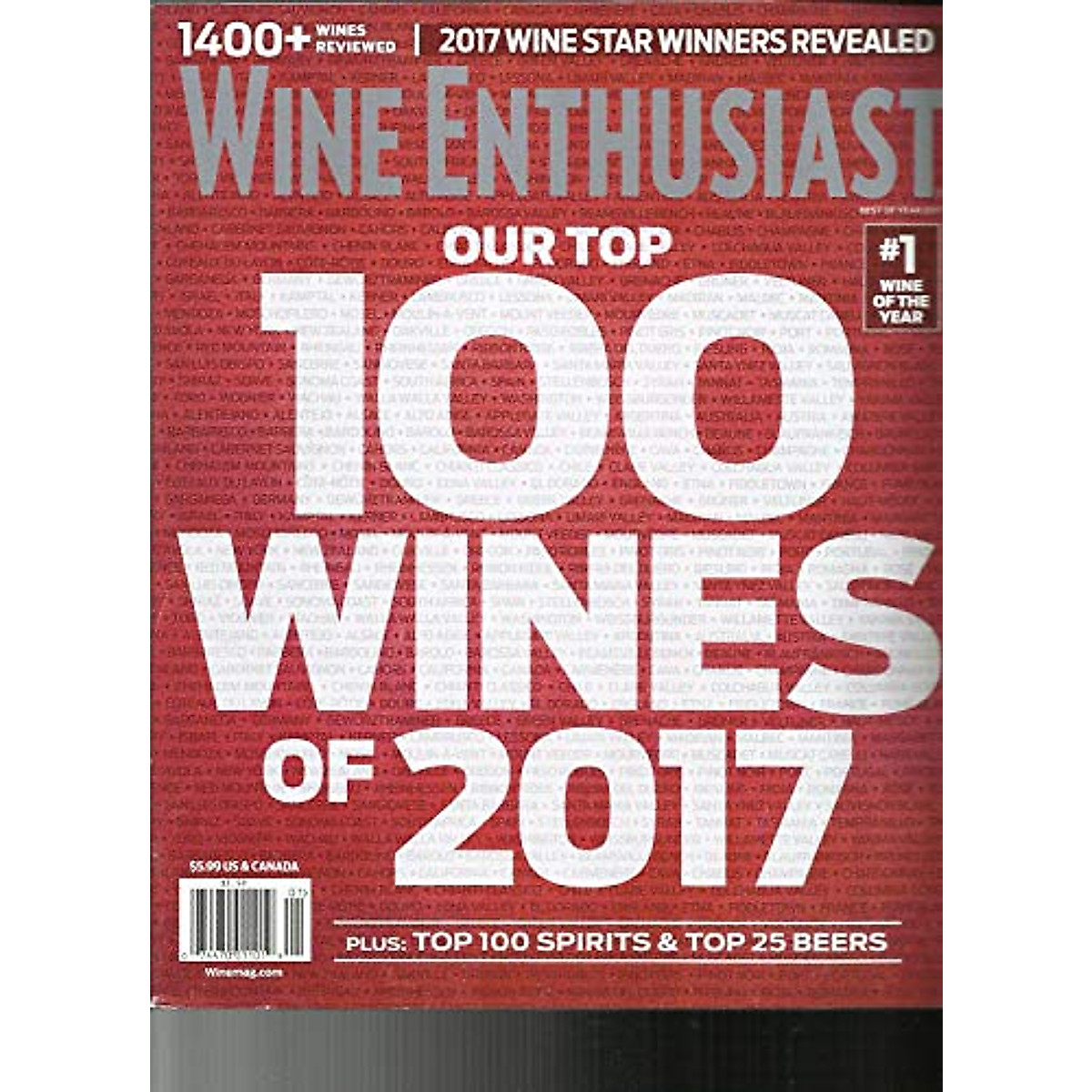 WINE ENTHUSIAST MAGAZINE, OUR TOP 100 WINES OF 2017 ISSUE, 2017