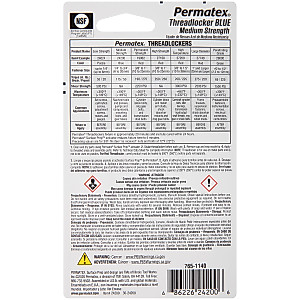 Permatex 24200 Medium Strength Threadlocker Blue, 6 ml