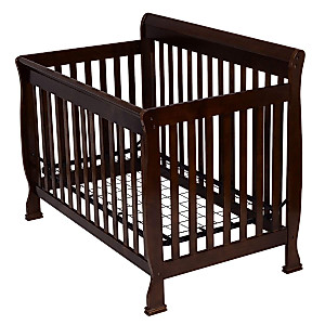 Costzon Baby Convertible Crib, Solid Wood Construction Toddler Nursery Bed (Dark Chocolate) , 53.5"(L) X 32"(W) X 41"(H)