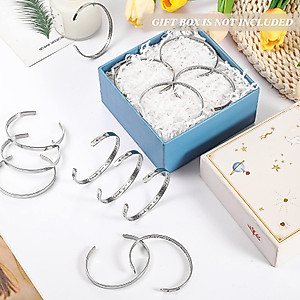 Fumete 20 Pcs Thank You Bracelets Bulk Inspirational Bracelets for Women Employee Appreciation Gifts Thank You Gifts for Coworkers Leaving Cuff Bracelets Team Farewell Gifts