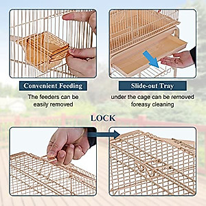 Bird Cages for Parakeets Cockatiels Lovebirds Macaw Conure, Large 64 Inch Open Top Parakeet Cage with Stand & Storage Shelf, White Wrought Iron Flight, Almond