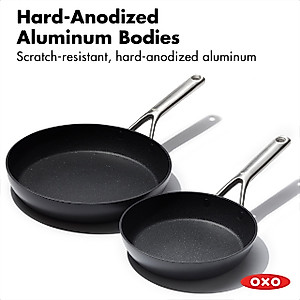 OXO Professional Hard Anodized PFAS-Free Nonstick Frying Pan and Saute Pan Set, Induction, Diamond reinforced Coating