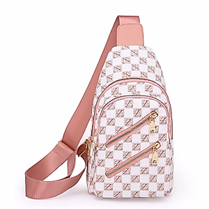 Anfei Sling Backpack Sling Bag for Women, Chest Bag Daypack Crossbody Sling Backpack (B-Pink)