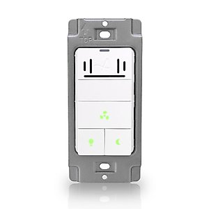 Akicon Humidity Sensor and Light Switch for Bathroom Exhaust Fan, Ventilation Fan, LED Light, Night Light, Air Moisture Control,Timer Switch for Bathroom Fan, 3A, UL Listed, White