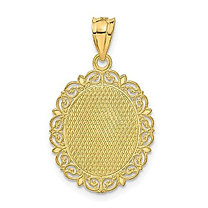 14K Yellow Gold Taurus Zodiac Oval Necklace Charm Pendant (Bull) Only