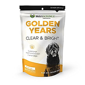 VetriScience Golden Years Clear and Bright for Senior Dogs, Chicken Liver, 60 Soft Chews - Promotes Eye Health with Powerful Antioxidants